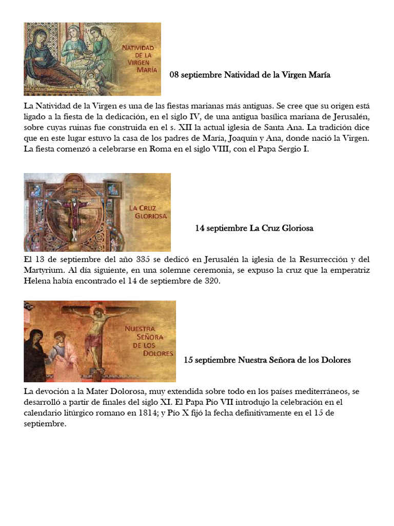 08 Septiembre Natividad de La Virgen María | PDF
