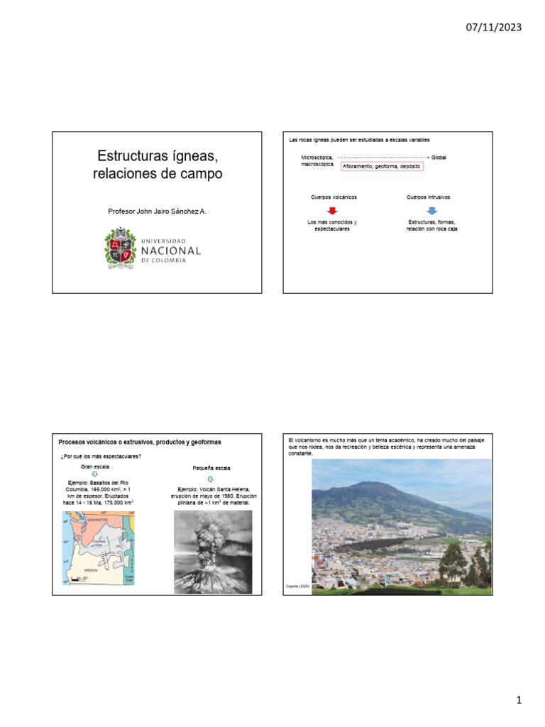 Estructuras Ígneas y Relaciones de Campo | PDF | Volcán | Magma