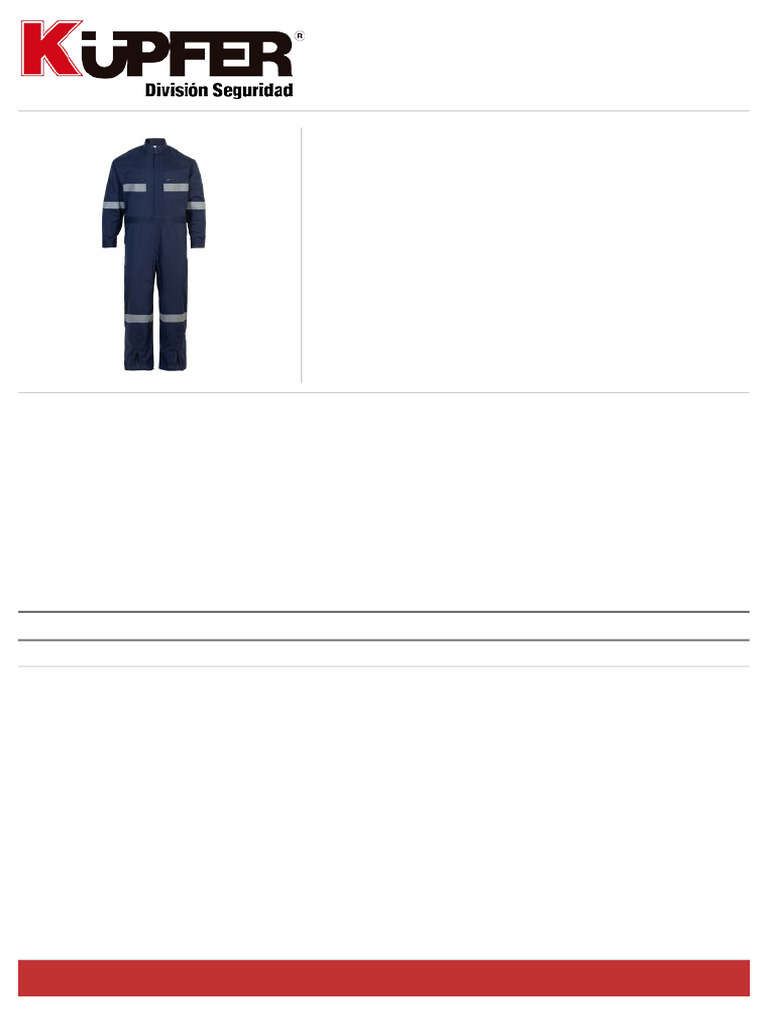 Ficha Producto Buzo Piloto Poplin Azul Geolite 5756 | PDF