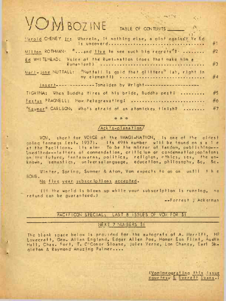 Vom Bozine Pacificon Ackerman 1946 | PDF