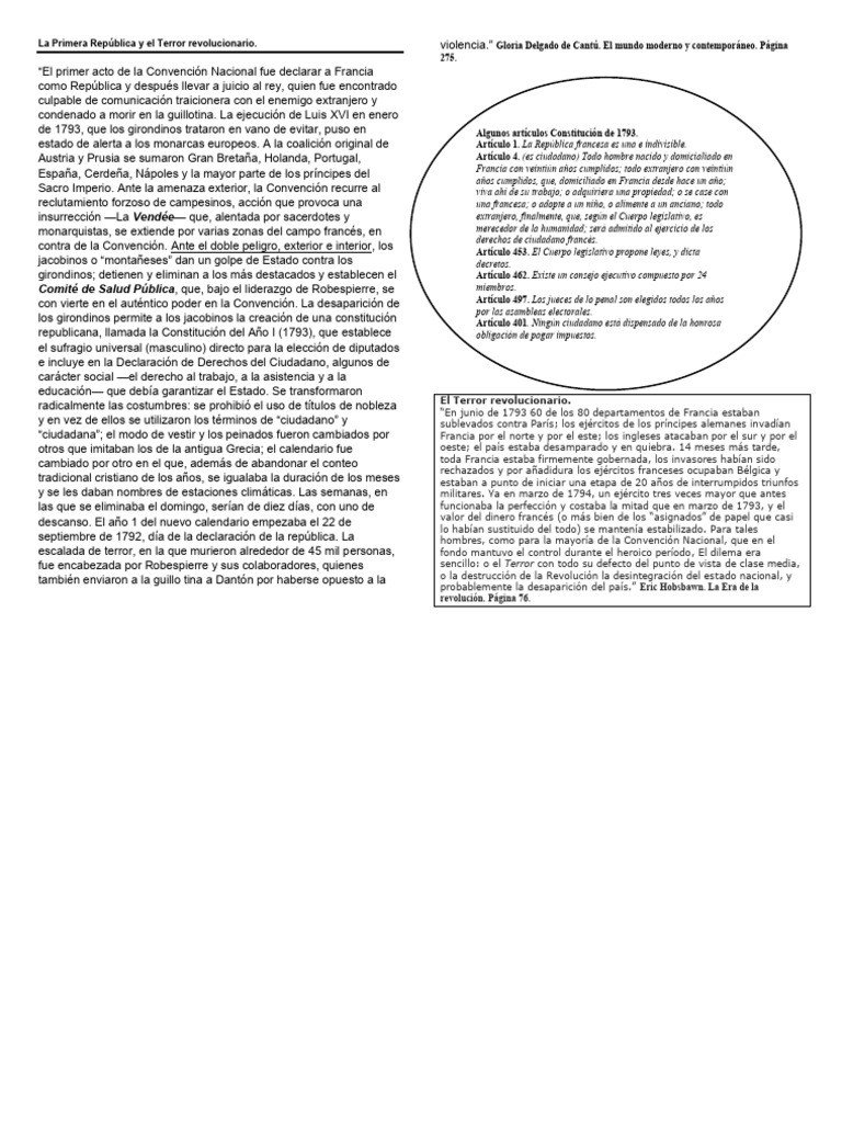 La Primera República y El Terror Revolucionario. | PDF | Reino del ...