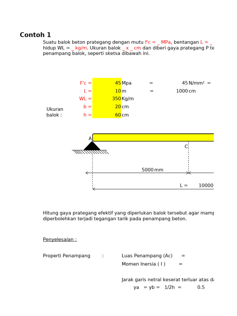 Contoh Soal Beton Prategang | PDF
