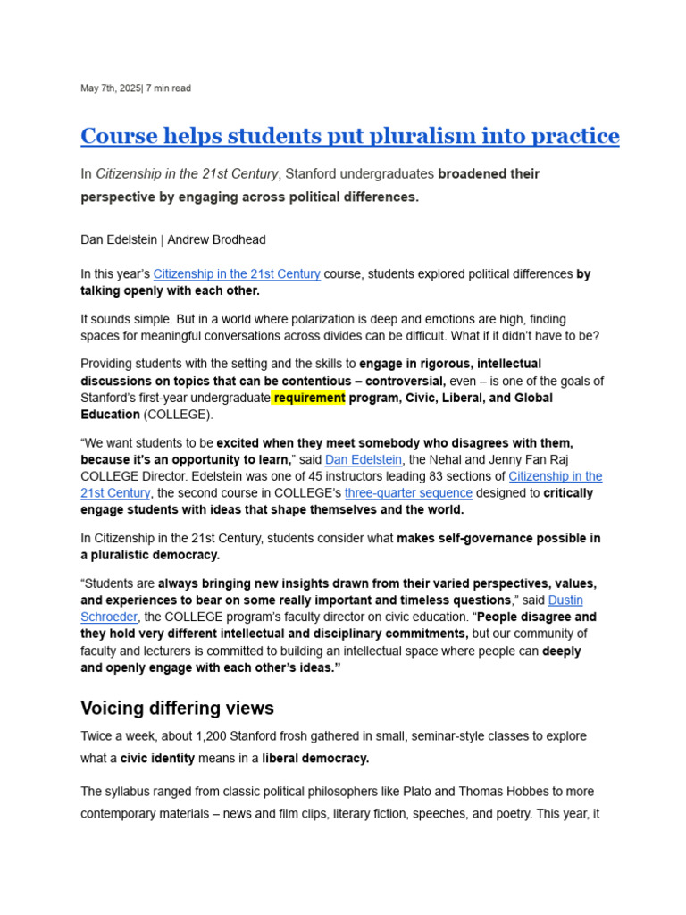Put Pluralism Into Practice | PDF | Stanford University | Reason