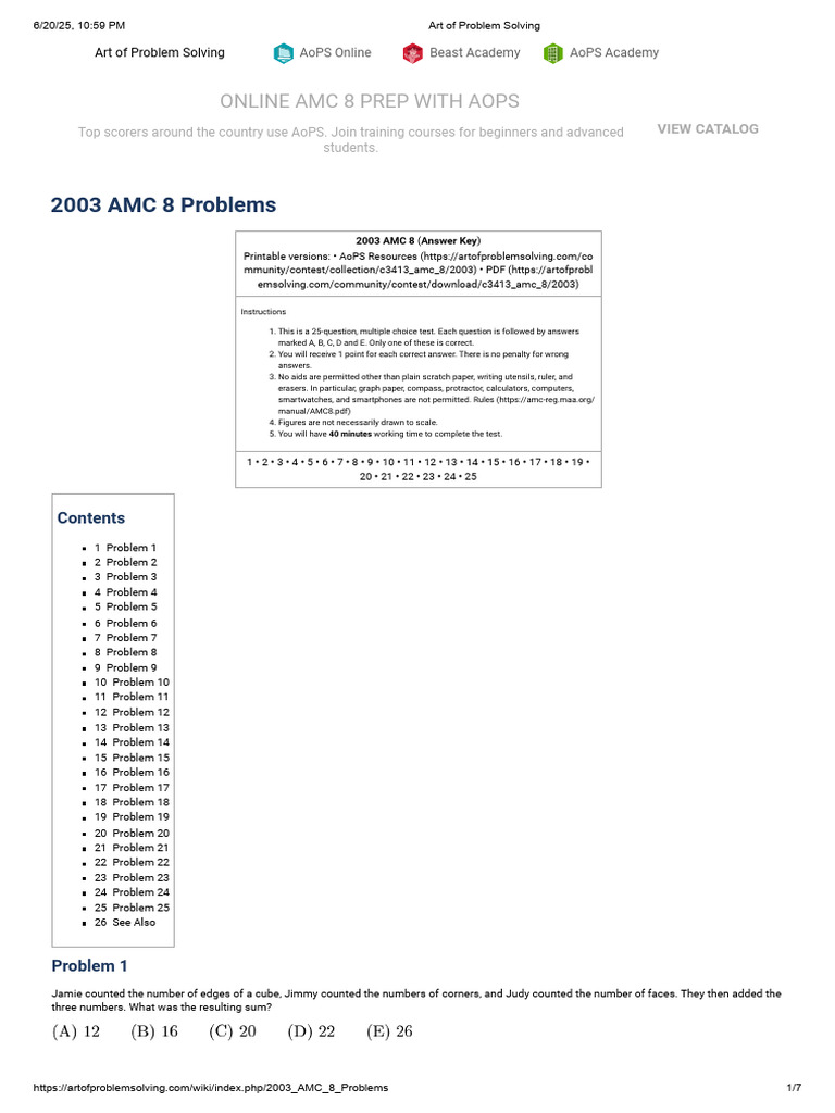 Art of Problem Solving 2003 | PDF | Area