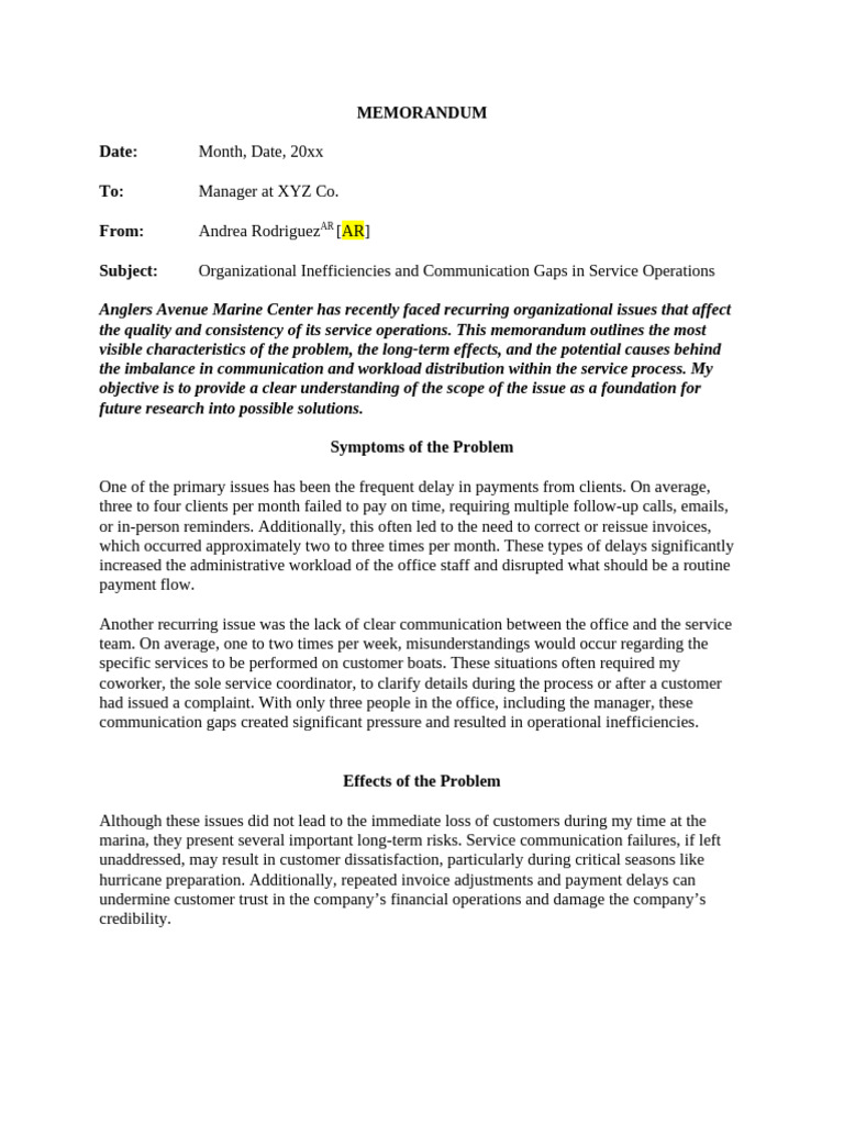 Business Memorandum A A Marine | PDF | Communication