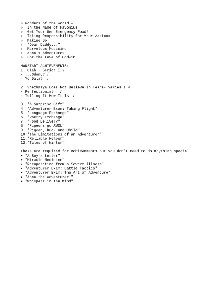 Genshin Impact: Monstadt Achievements Guide | PDF