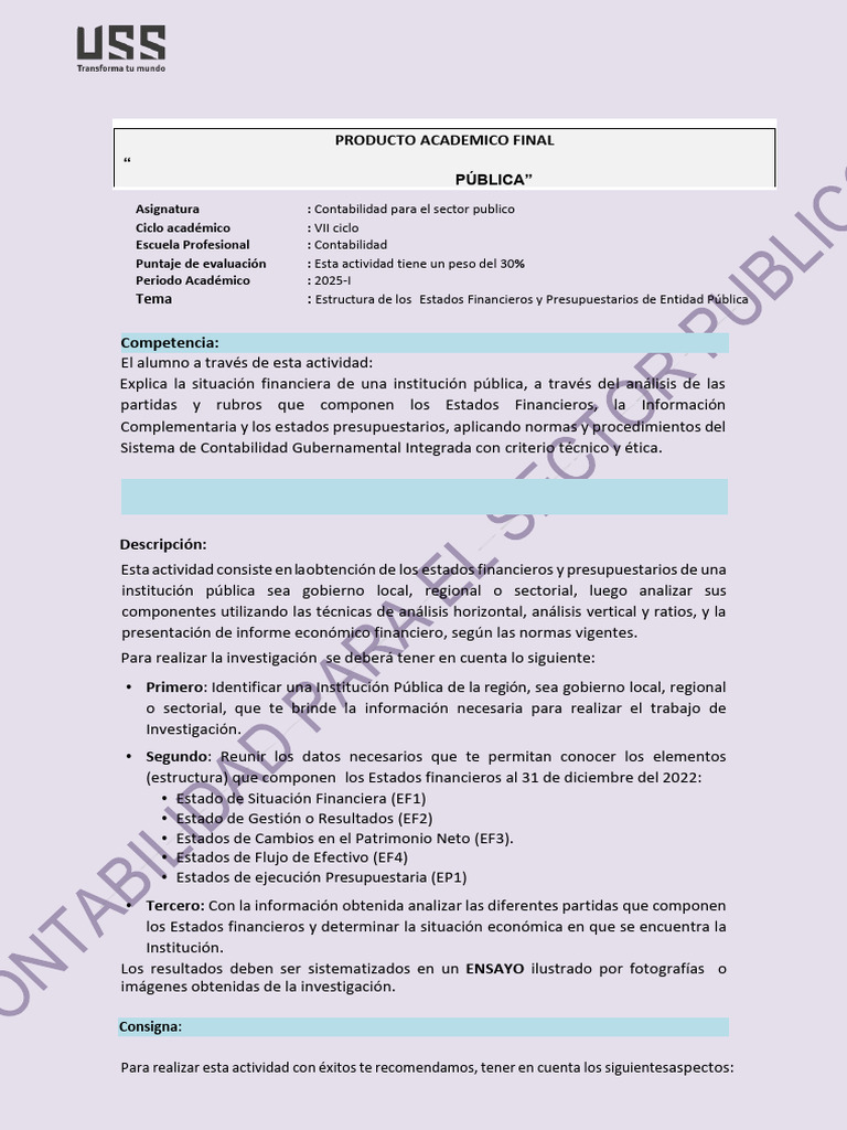 Guia Paf-Conta - PSP-2025-1 | PDF | Estado financiero | Contabilidad