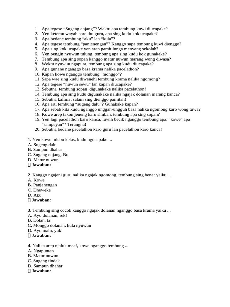 h3 Bahasa Jawa | PDF