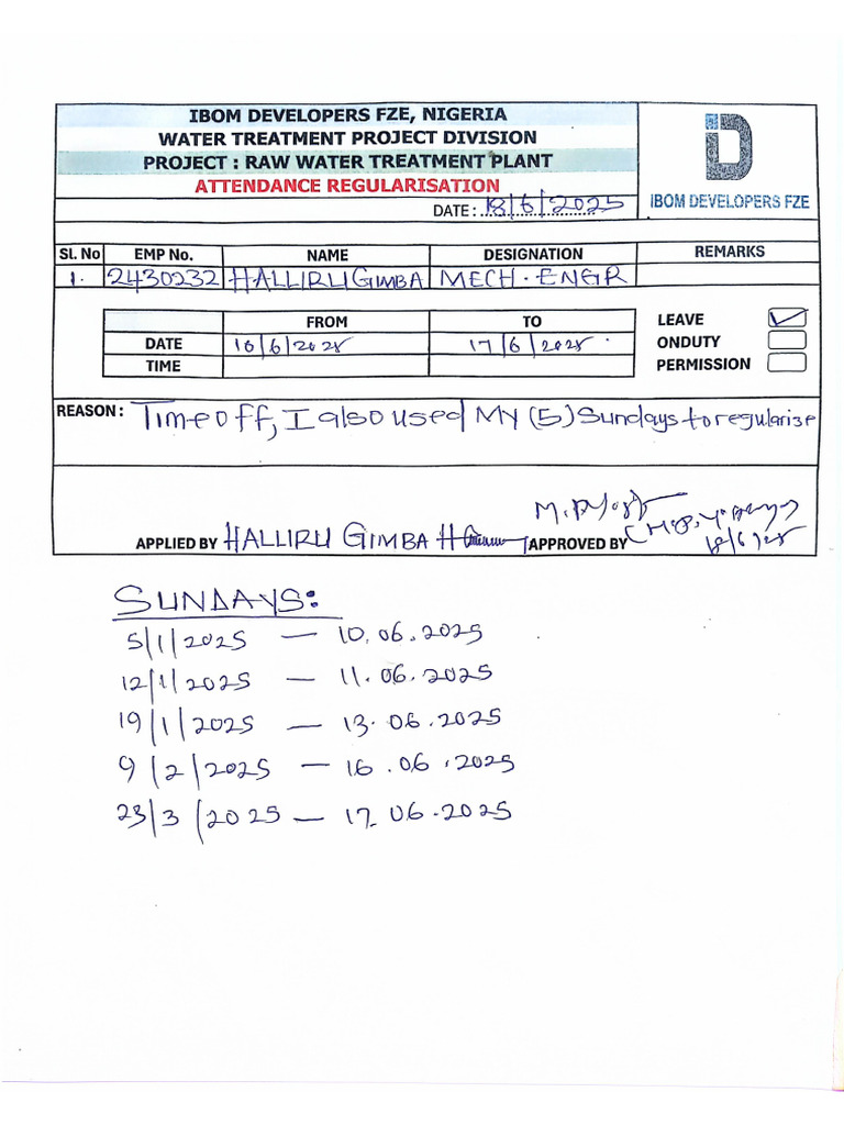 Attendance Regularisation | PDF