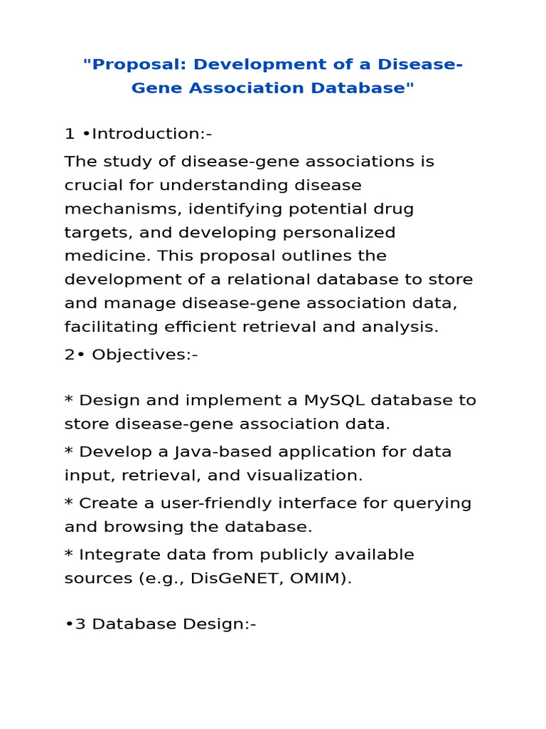 Proposal Development of A Disease-Gene Association Database - 20250312 ...