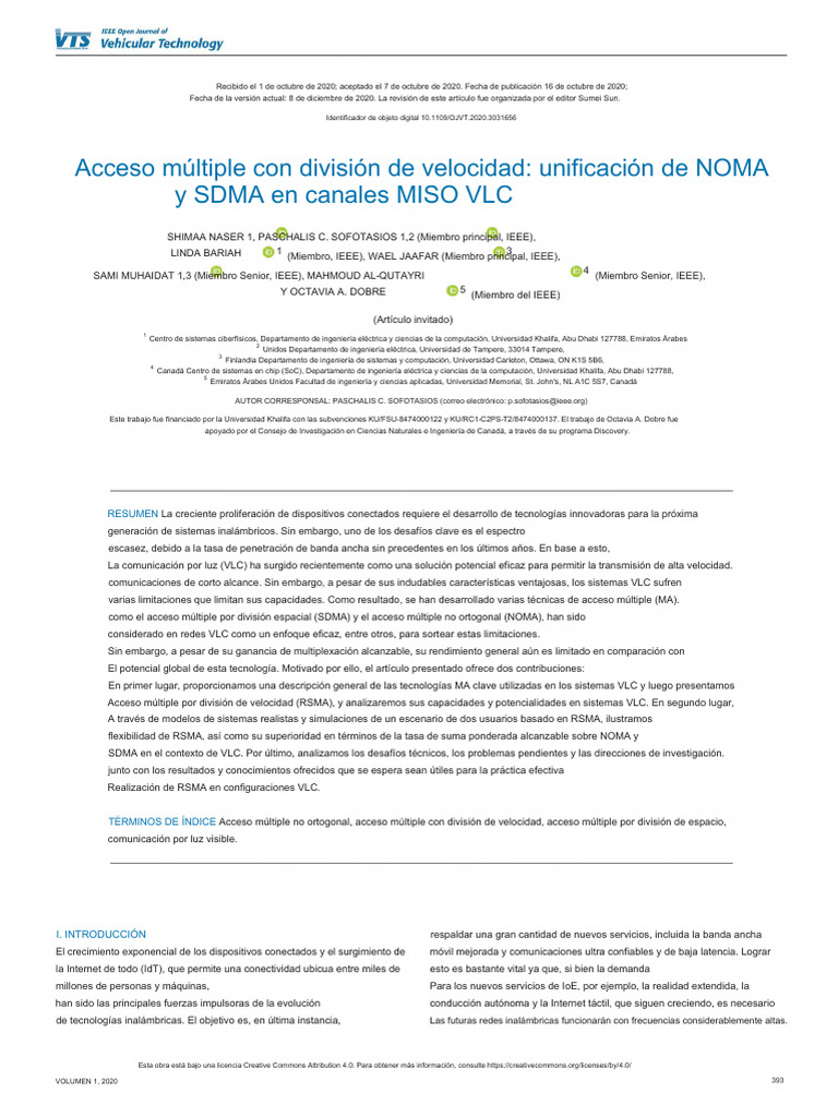 Referencia 1 | PDF | Diodo emisor de luz | Multiplexación por división de frecuencia ortogonal