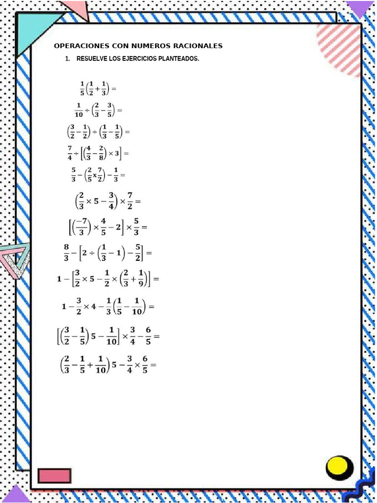 Operaciones Con Numeros Racionales | PDF