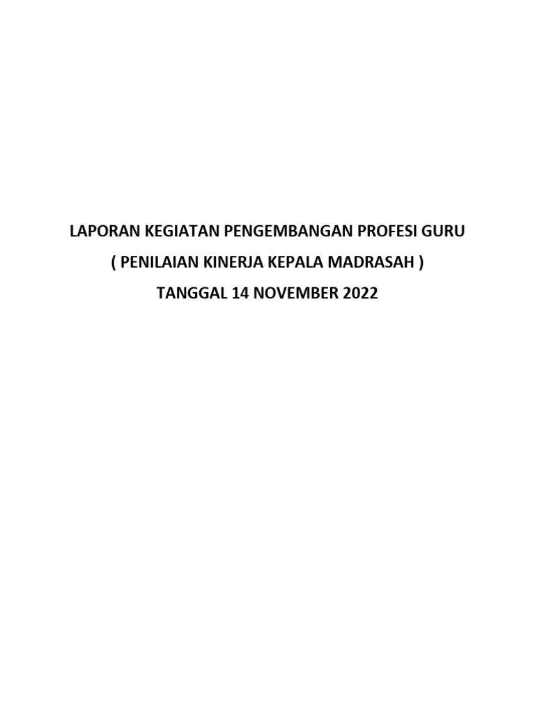 Laporan Pengembangan Profesi Guru 2022 | PDF