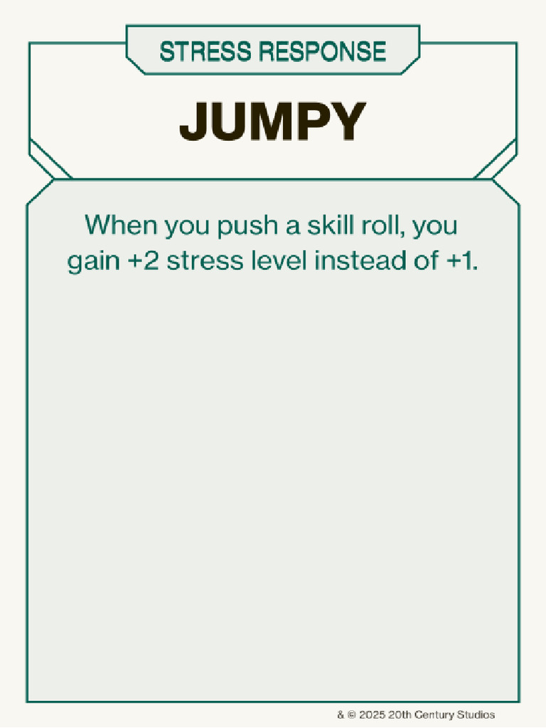 Alien RPG Evolved - (Fria Ligan) - Alien RPG Evolved Starter Set - Stress Cards Front (BETA 2) | PDF