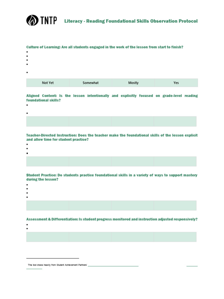 Observation Protocol Rfs | PDF | Teaching | Learning