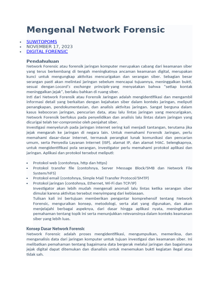 Mengenal Network Forensic | PDF