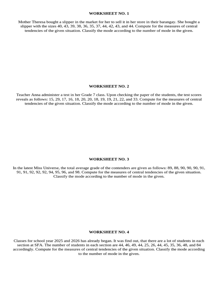 Measures of Central Tendency | PDF