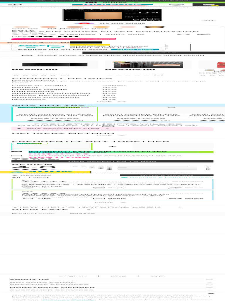 Kate Skin Cover Filter Foundation 00 13g Watsons Hong Kong | PDF