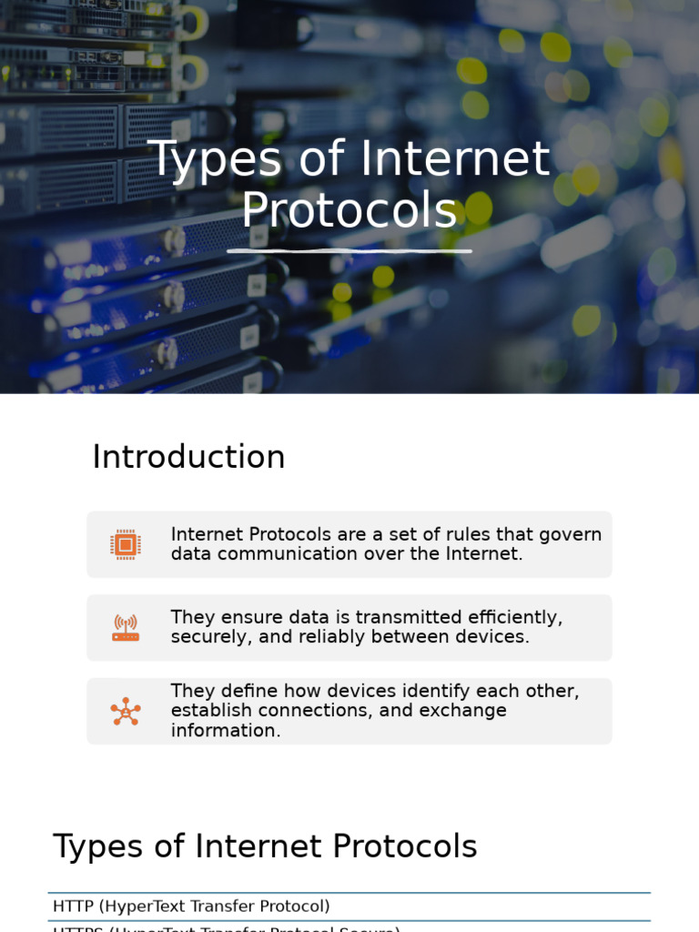 Overview of Internet Protocol Types | PDF | File Transfer Protocol ...