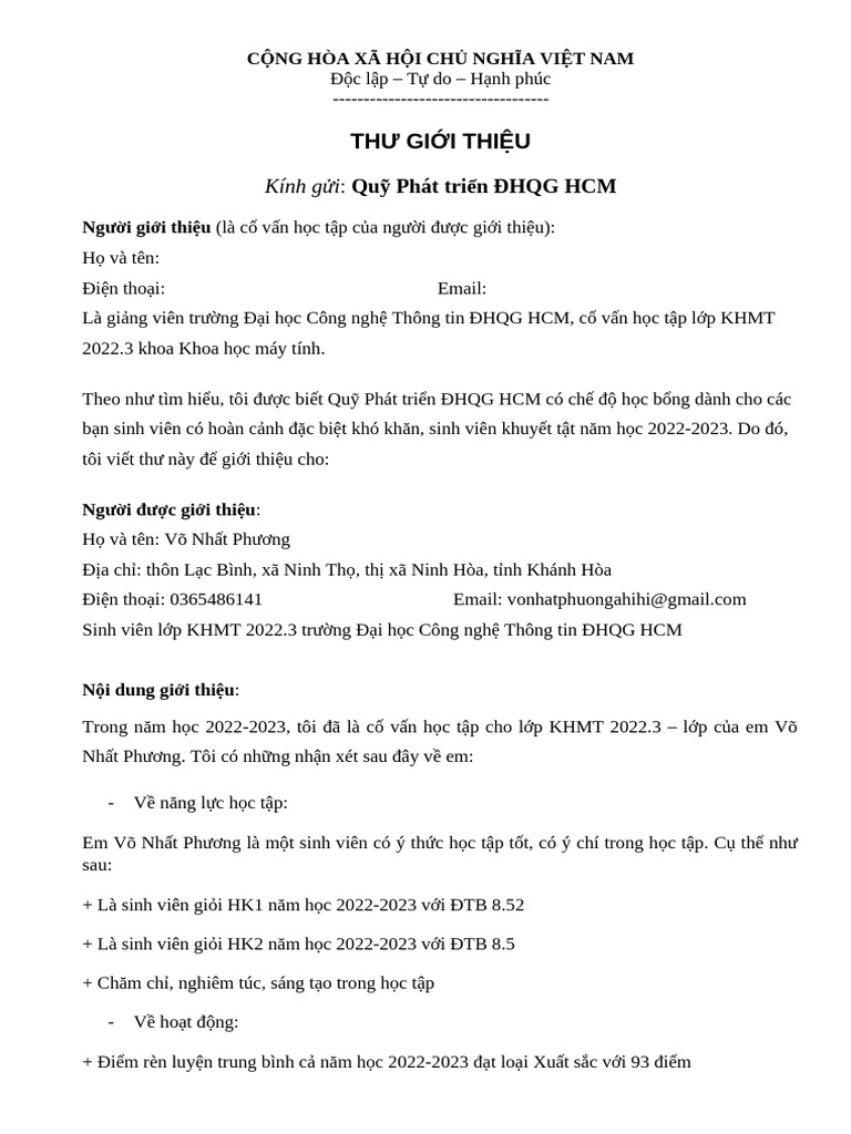 Thu Gioi Thieu | PDF