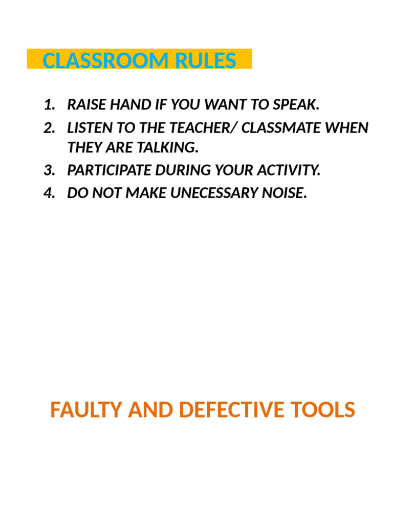 Faulty and Defective Tools | PDF
