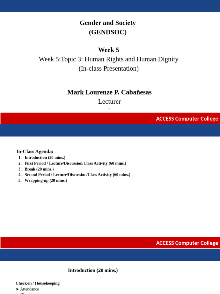Week 5 Topic 3 Human Rights and Human Dignity | PDF | Human Rights | Government
