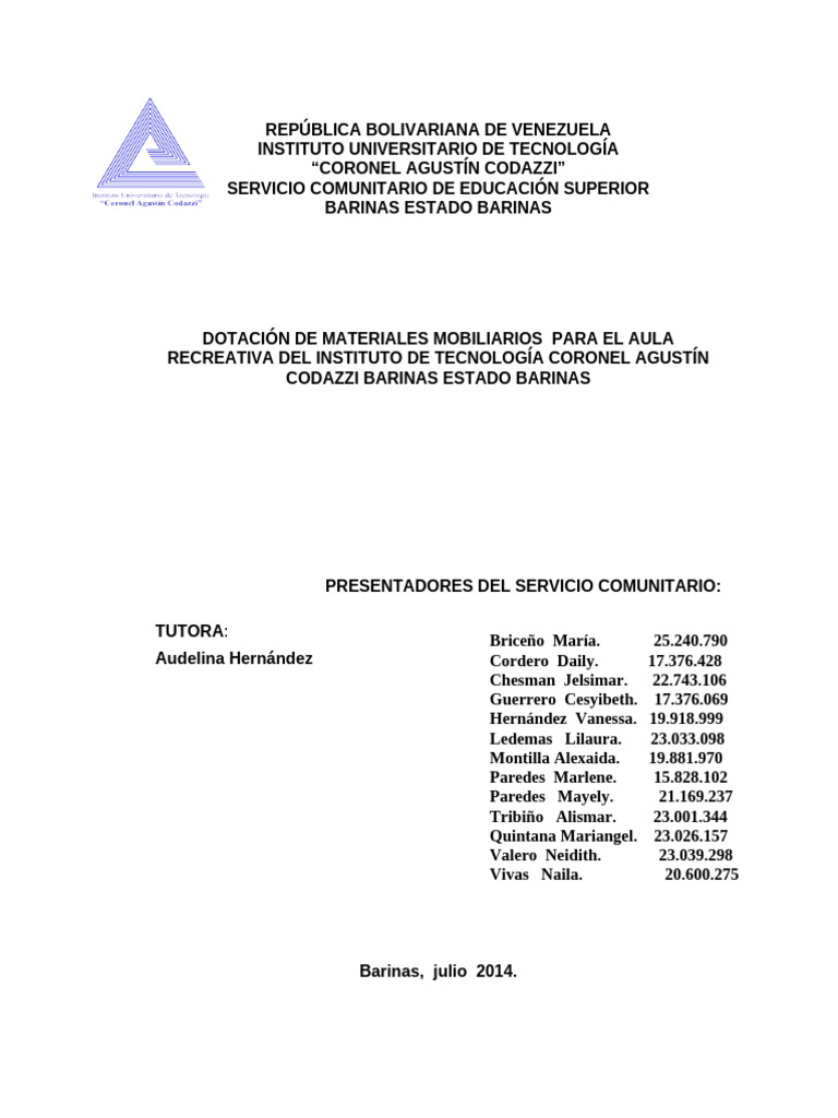 Proyecto Comunitario 2014 | PDF | Comunidad | Democracia