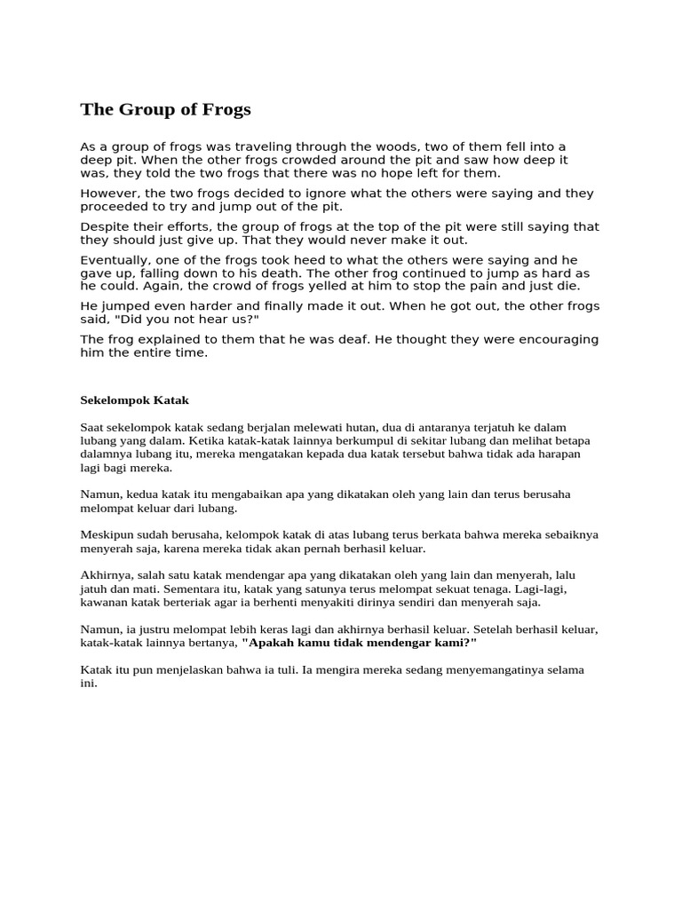 The Group of Frogs | PDF