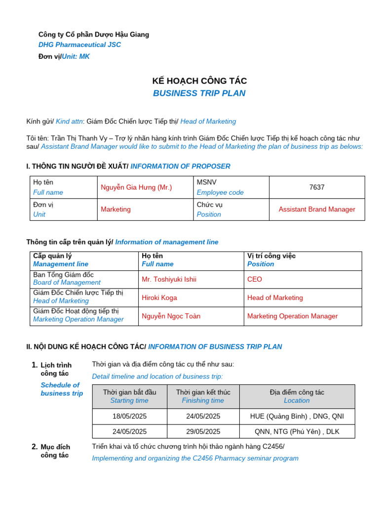 Kế Hoạch Công Tác T5.2025 | PDF