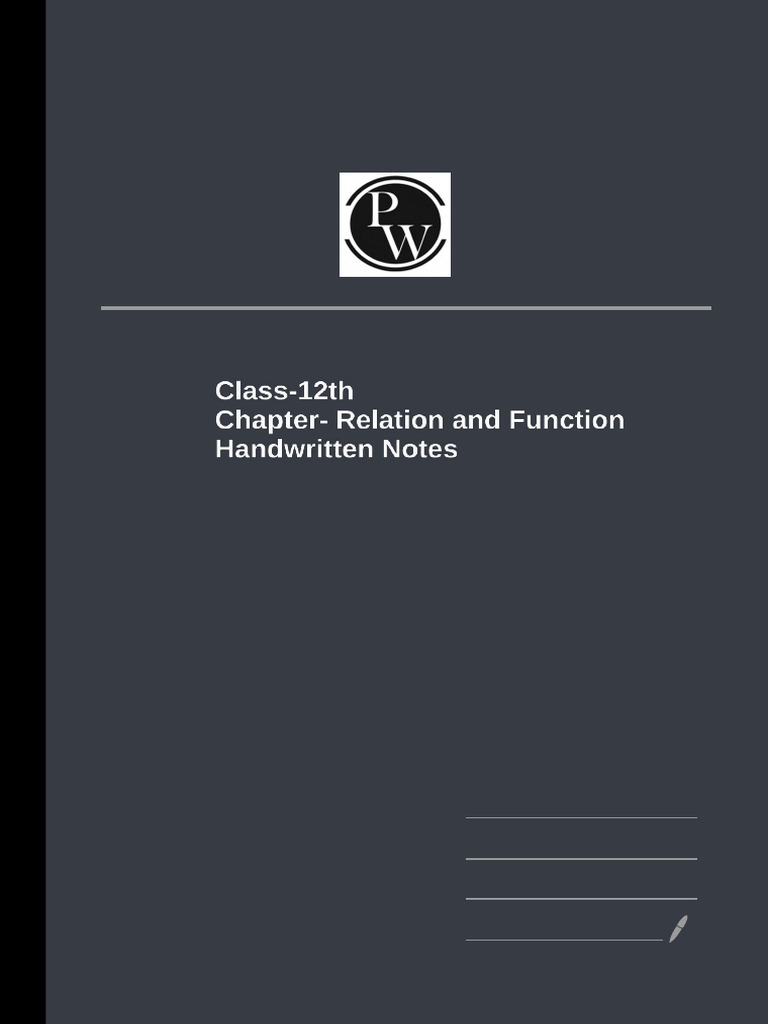 Relations and Functions: Handwritten Notes - Lakshya JEE 2026 | PDF