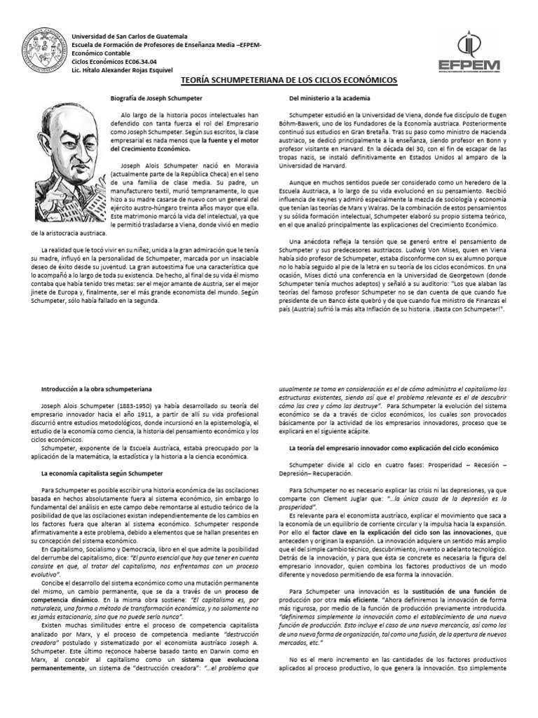 Análisis Schumpeter | PDF | Innovación | Capitalismo