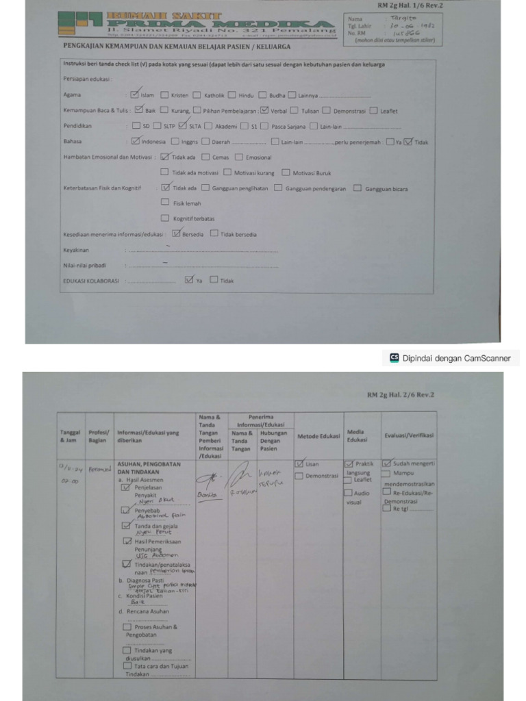 Form Edukasi Gizi | PDF