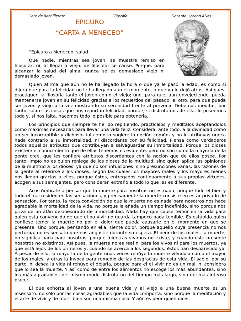 EPICURO | PDF | Placer | Felicidad