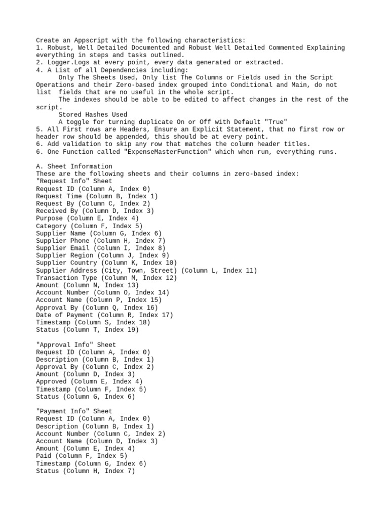 Expense Master Sheet - Google Sheet | PDF | Software Engineering | Data Management
