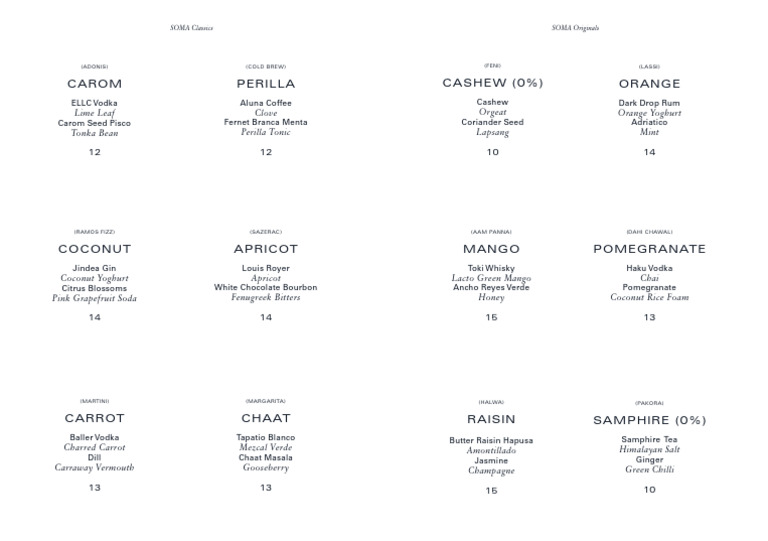 Soma Menu 2024 CW August | PDF | Foods