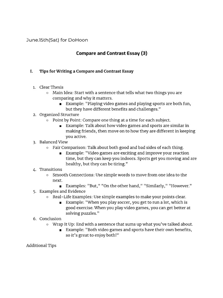 Compare and Contrast Essay | PDF
