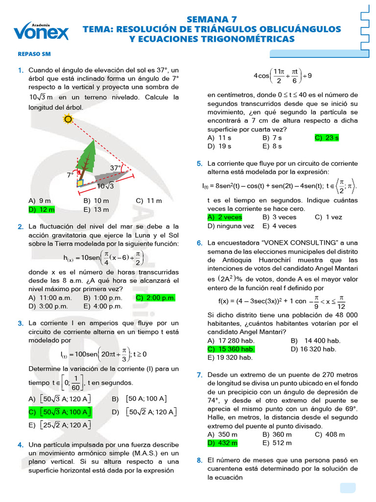 RP SM TR s7 GC Claves | PDF | Triángulo | Trigonometría