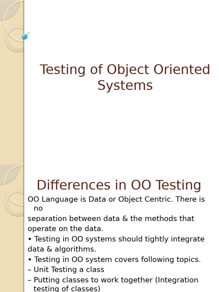 Object-Oriented Testing Techniques | PDF | Method (Computer Programming ...