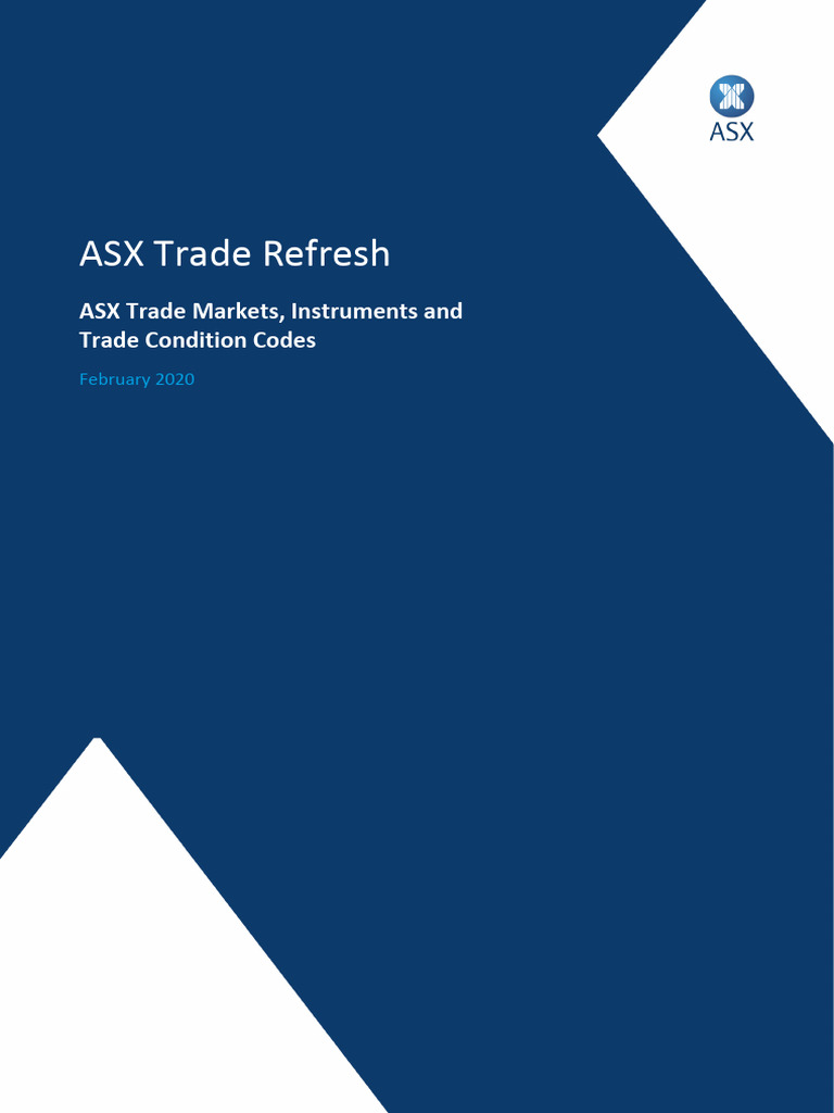 Asx Trade Markets Instrument Groups and Trade Condition Codes | PDF ...