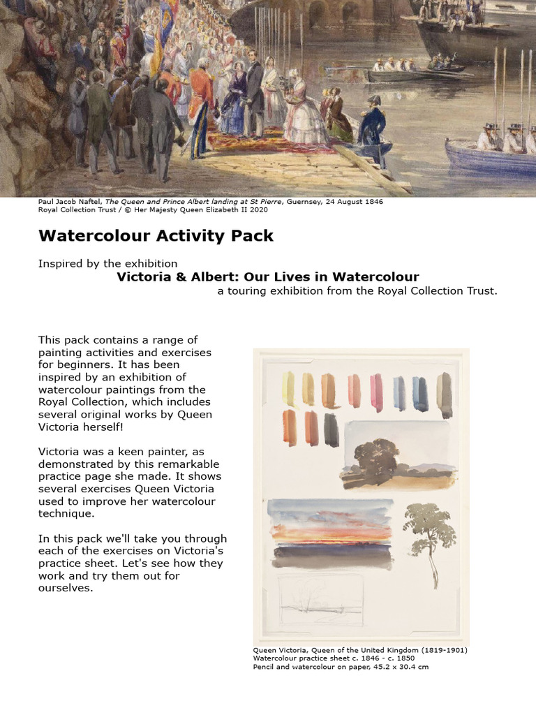 Watercolour Activity Pack Hi | PDF | Drawing | Blue