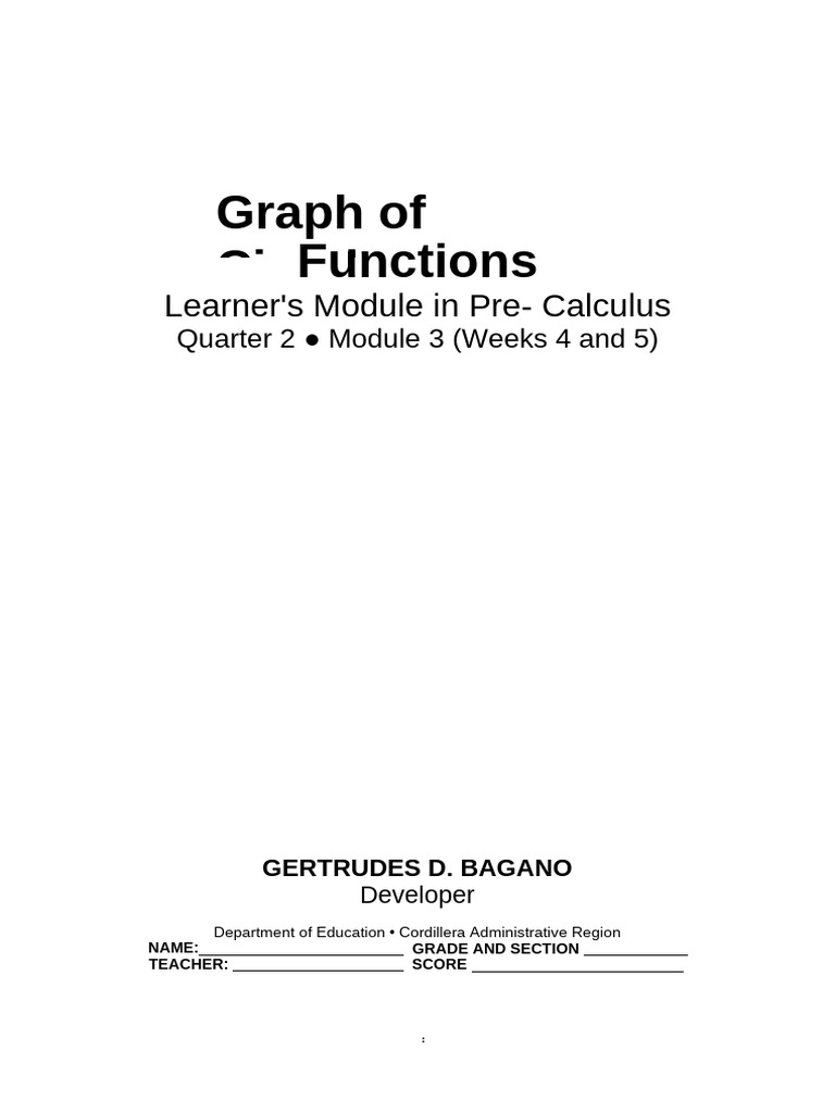 Graphing Circular Functions Module | PDF | Trigonometric Functions ...