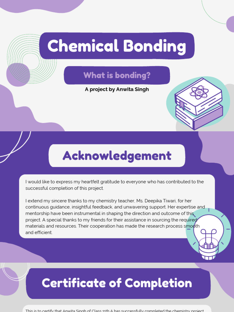 Chemical Bonding Educational Presentation in Purple and Gray Abstract ...