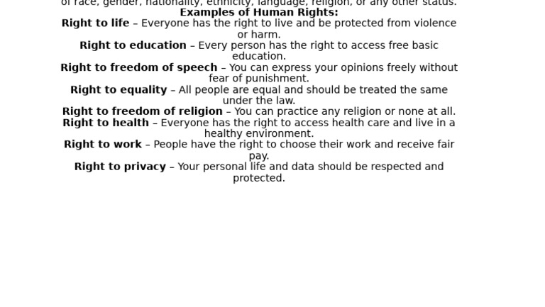 Human Rights Are The Basic Rights and Freedoms | PDF