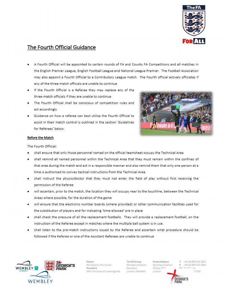Duties of the Fourth Official in Football | PDF | Sports Rules And ...