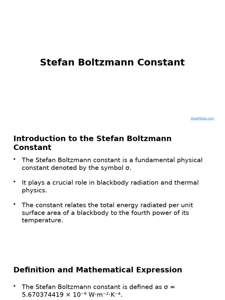 Stefan Boltzmann Constant | PDF