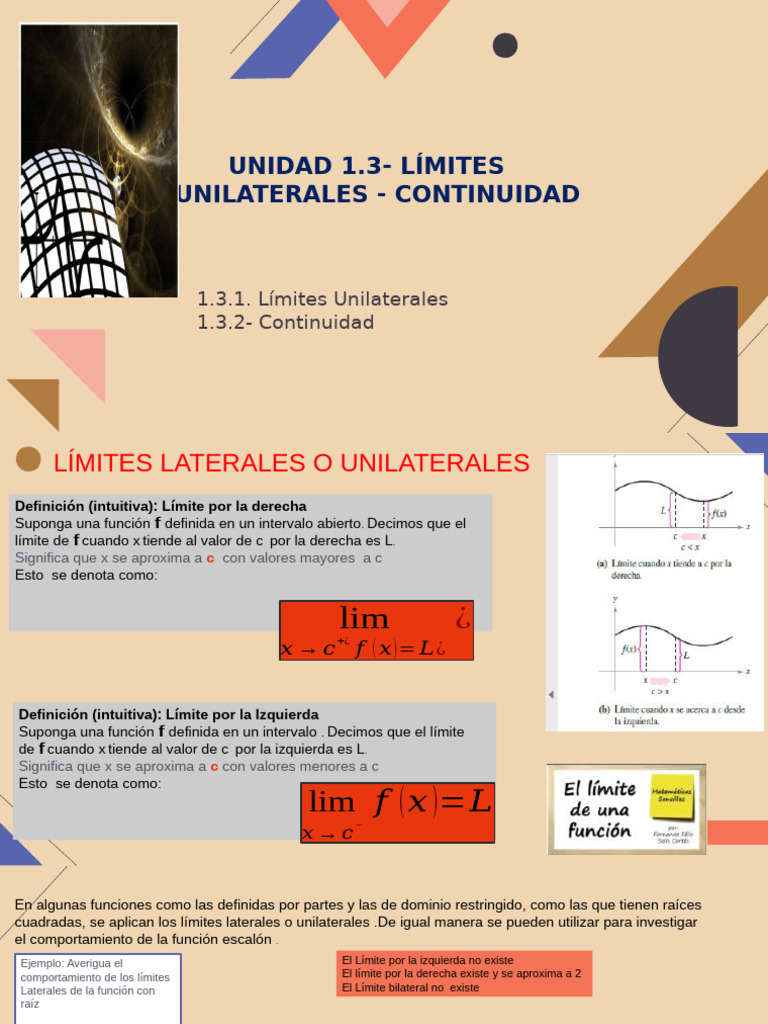 Límites Unilaterales y Continuidad | PDF | Función continua | Límite ...