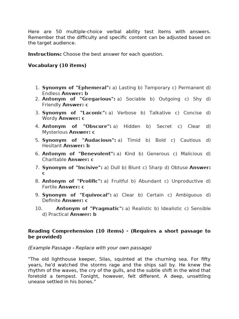 Top 50 Aptitude Test Questions & Answers | PDF | Verb | Linguistic Typology