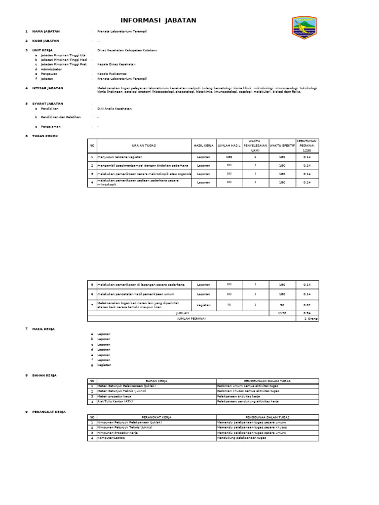 Pranata Labkes Terampil | PDF