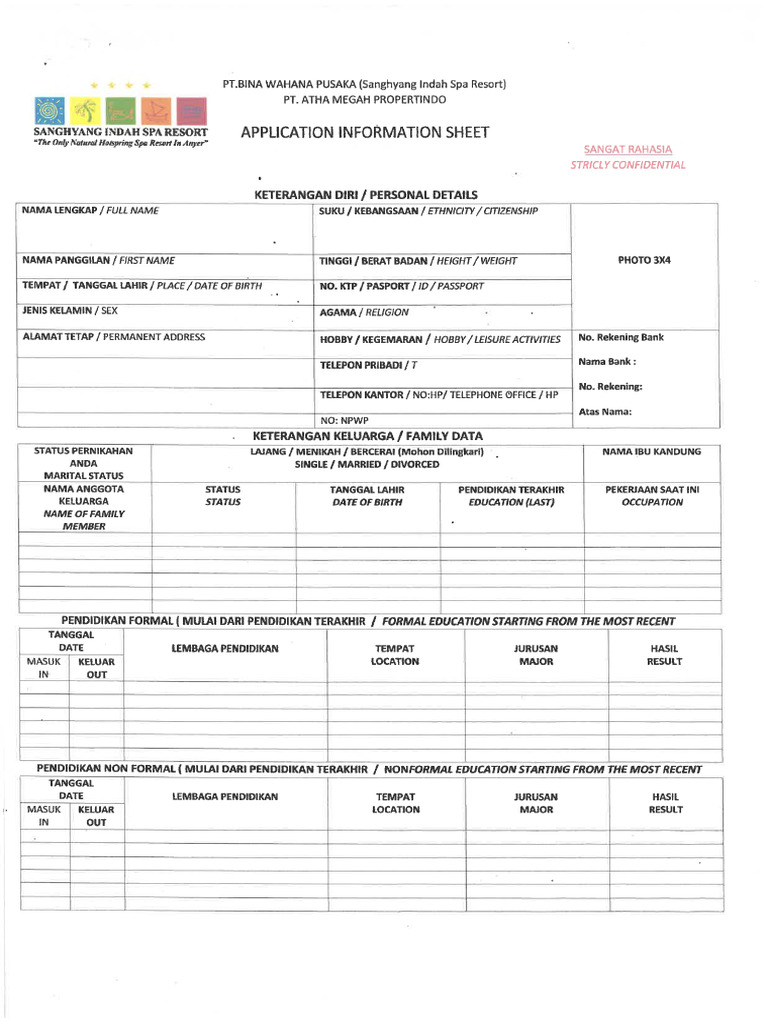 Application Information Sheet | PDF