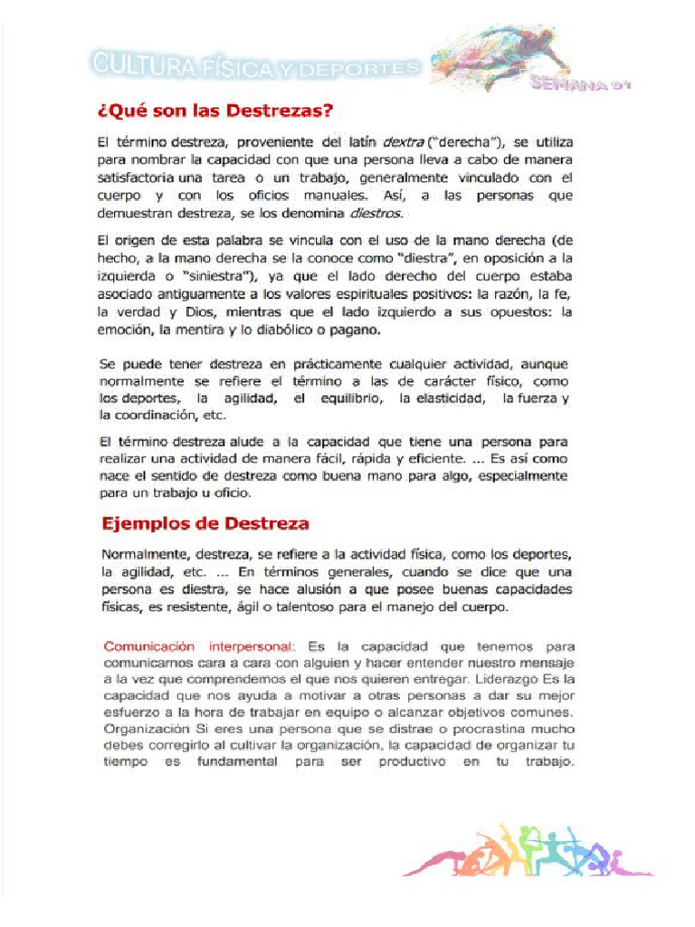 Habilidades y Destrezas - Semana 01 | PDF